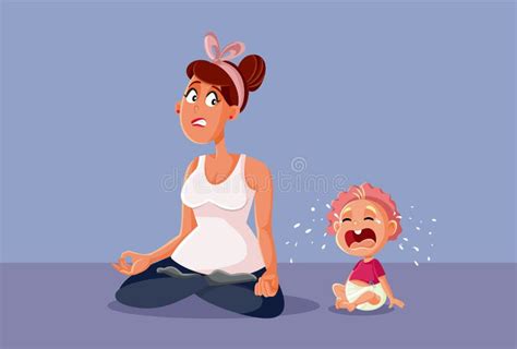Bebé Llorando Negándose A Comer Ilustración Vectorial Ilustración Del