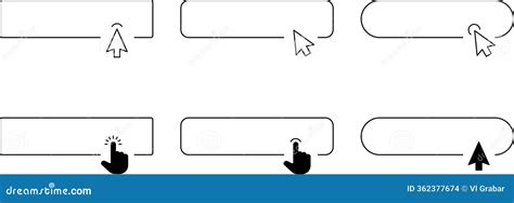 Click Blank Button With Pointer Clicking Mouse Pointer Pictogram
