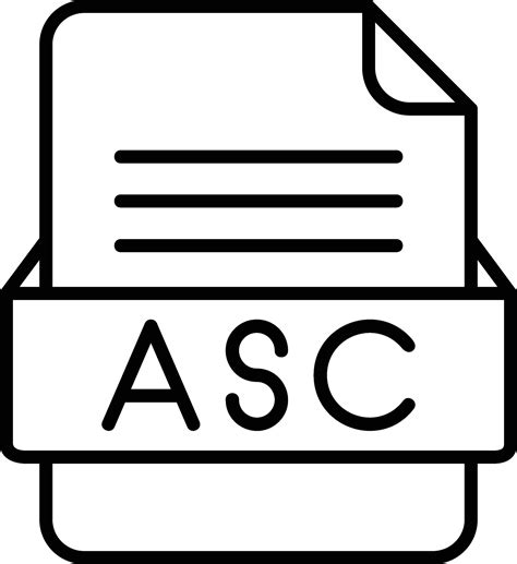 ASC File Format Line Icon Vector Art At Vecteezy