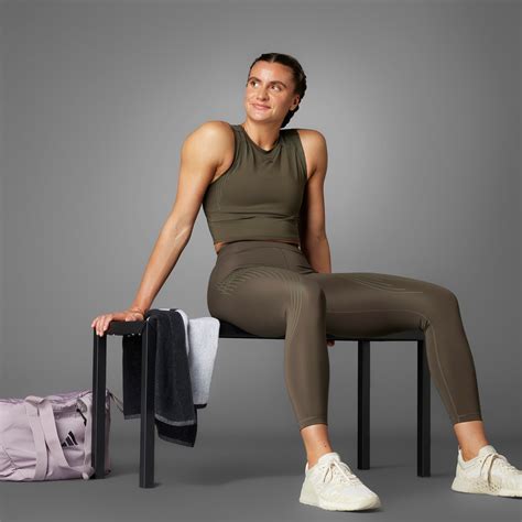 Adidas Womens Pro Series Tank Performance Gym Vest Shadow Olive