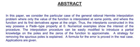 Padé Type Rational And Barycentric Interpolation Department Of