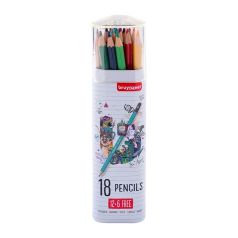 Set 18 Creioane Colorate Bruynzeel Cutie Metal Colorit