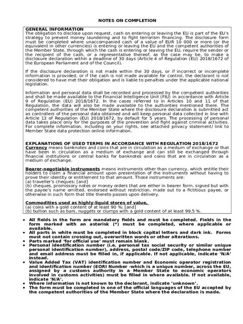 Cash Disclosure Declaration Doc Template Pdffiller