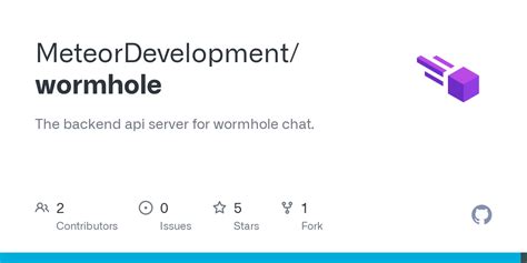 Github Meteordevelopmentwormhole The Backend Api Server For Wormhole Chat