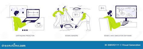 Seismic Sensors Abstract Concept Vector Illustration 318412864