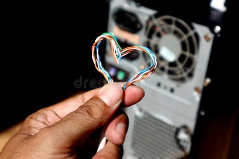 Network Cable Is Broken Closeup Shot Of A Broken UTP Ethernet Cable Break Network Cable Stock