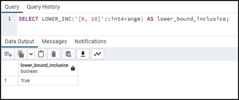 how to check if the lower bound of the given range is inclusive or not