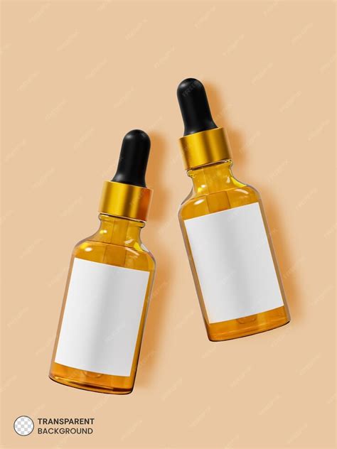 Premium Psd Cosmetic Serum Glass Ampoule Bottle Icon 3d Render