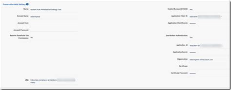 Adding Preservation Hold Settings