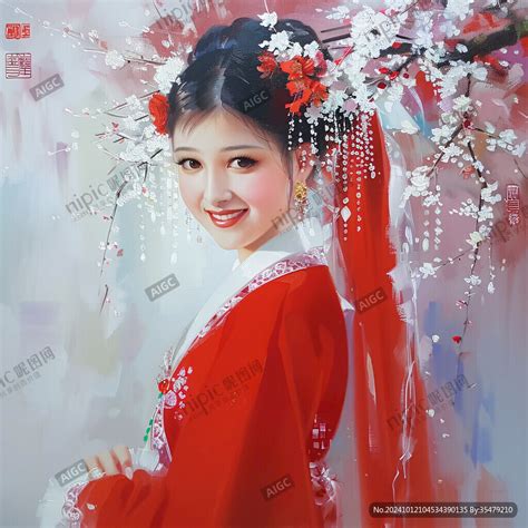 Ai创作图古装美少女人物画 手绘古装美女清宫美人 古装红衣女子 红颜古装美女 丫鬟髻少女 红衣少女设计古风 红衣美女古代仕女 手绘美女红梅图