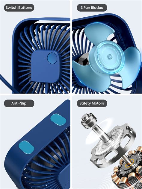 Topk K Usb Desk Fan Adjustable Mini Small Electric Fan Handy Desk Home Office Table Usb
