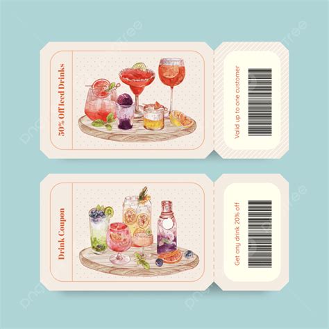 Voucher Template With Refreshment Drinks Concept Template Download On