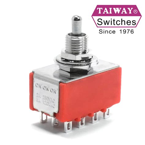 Taiway Toggle Switch 100 4p6 T200b1m1qe 4pdt On On On
