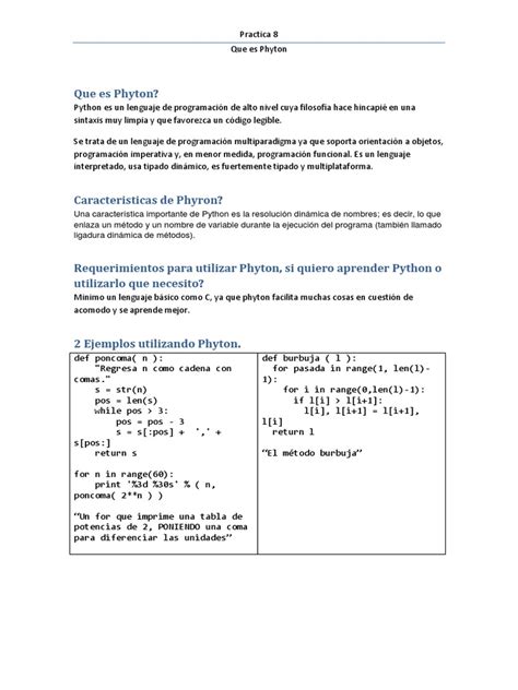 Que Es Phyton Pdf Python Lenguaje De Programación Lenguaje De