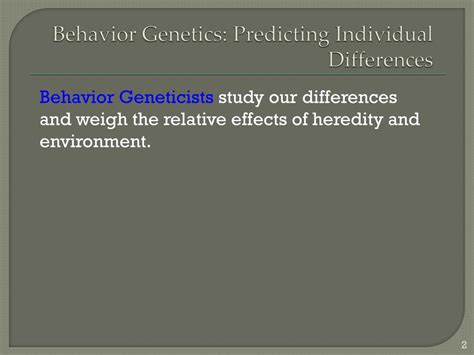 Ppt Genetics Behaviour And Evolutionary Psychology Powerpoint