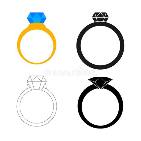 Diamond Ring Icon Vector Stock Illustration Illustration Of Letter