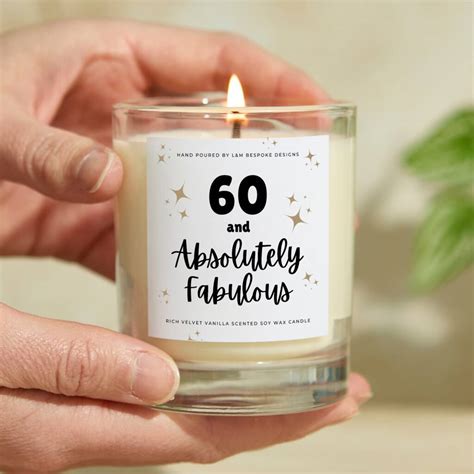 60 And Absolutely Fabulous 60th Birthday Candle By Landm Bespoke Designs