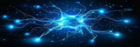 Abstract Blue Network Design Element Depicting Connectivity Neural Pathways Technology Stock