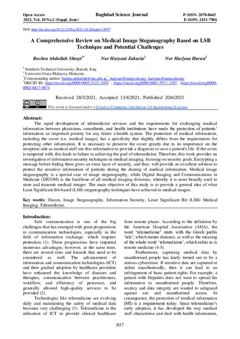 Pdf A Comprehensive Review On Medical Image Steganography Based On Lsb Technique And Potential