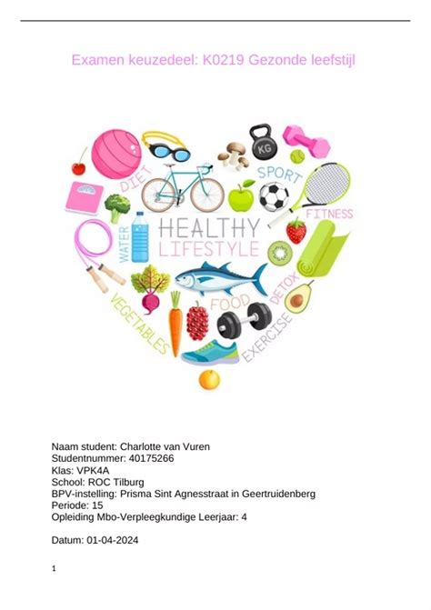 Samenvatting Examen Keuzedeel K0219 Gezonde Leefstijl Digibib Examen