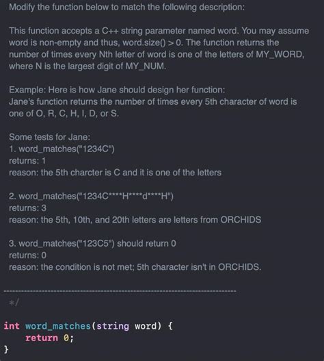 Solved Modify The Function Below To Match The Following