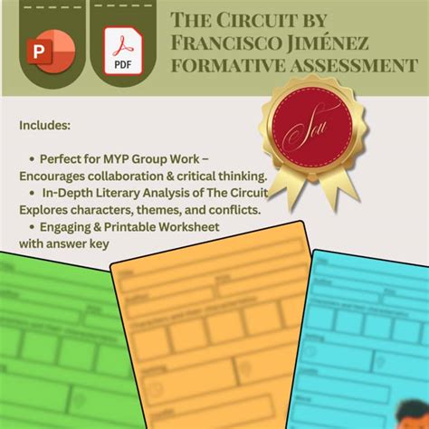 Myp Ib Literature The Circuit By Francisco Group Work Formative Worksheet