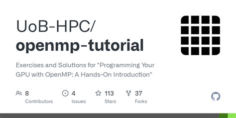 Github Uob Hpcopenmp Tutorial Exercises And Solutions For