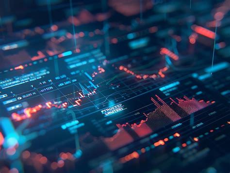 Futuristic Financial Market Data Analysis Premium Ai Generated Image