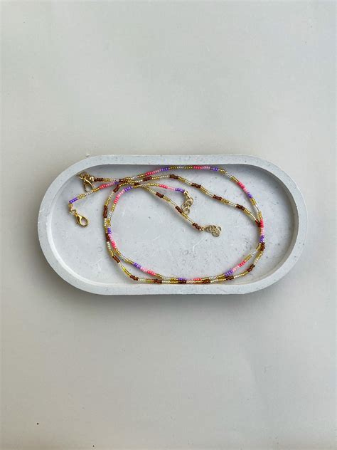 Tiny Bead Necklace For Woman Seed Bead Necklace Handmade Beaded Small Bead Necklace Beach