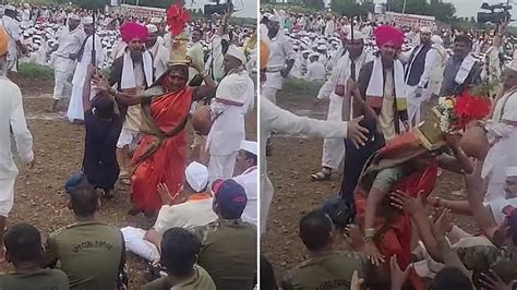 Video Female Warkari Pushed During Ringan Ceremony In Pandharpur Sparks Outrage