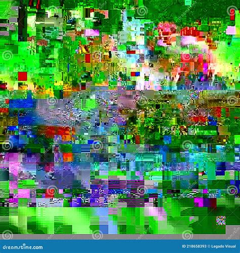 Video Pixel RGB Glitch Error Effect Stock Image Image Of Blue Monitor 218658393