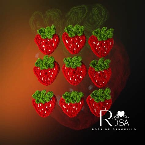 Strawberry Applique Crochet Flat Applique 9 Pcs Shopee Philippines
