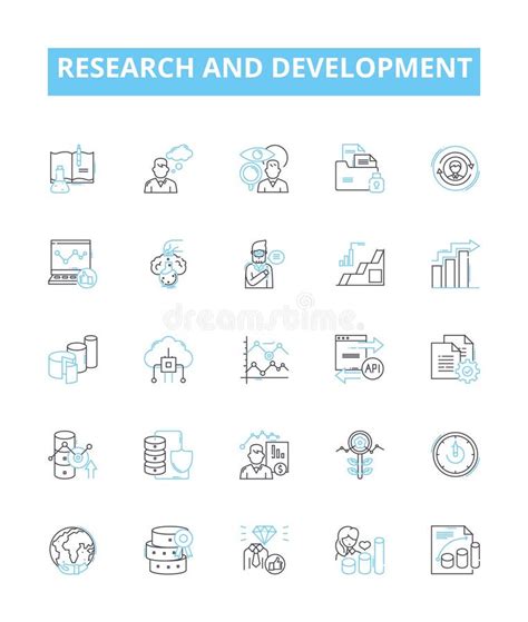 research and development vector line icons set research development
