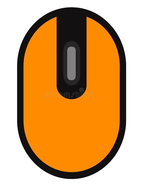 The Drawing Of A Orange Computer Mouse A Small Hardware Input Device