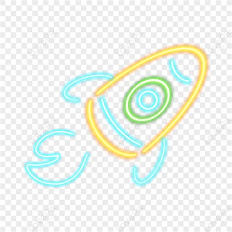 네온 우주 일러스트 일러스트선 노란색 라인 로켓 하늘클립 아트우주선 Png 일러스트 무료 다운로드 Lovepik