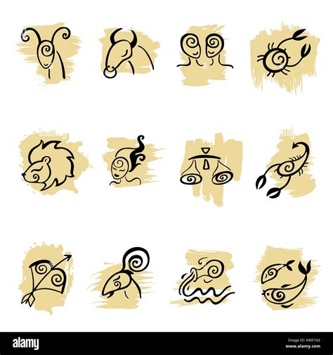 Horoscope Zodiac Star Signs Vector Set Stock Vector Image And Art Alamy