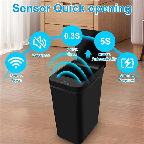 Комплект от 2 електрически кошчета за боклук Estanny със сензор за движение водоустойчиви за
