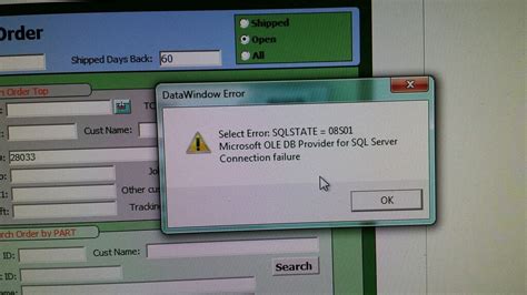 Sqlstate 08s01 08001 Connection Failure Networking Spiceworks