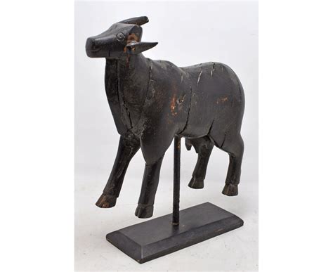 Antigua Figurilla De Vaca De Madera Original Antigua Tallada A Etsy