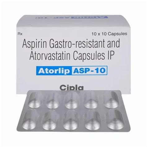 10mg Atorlip Asp Atorvastatin Aspirin Capsules At ₹ 41 Strip