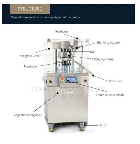 Tianhe Stainless Steel Single Pressure Touch Screen Rotary Tablet Press