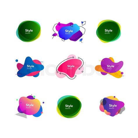 Flowing Liquid Forms With Text Sample Dynamical Colored For Colourbox