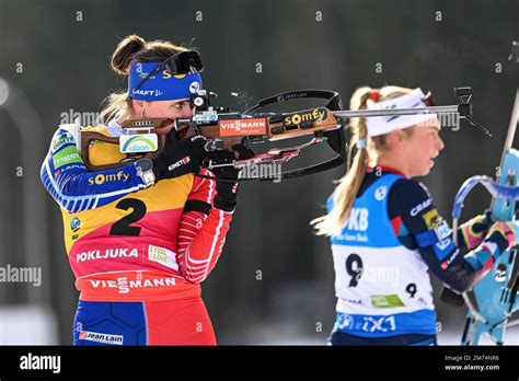 Julia Simon Of France Seen In Action During The Women 10 Km Pursuit