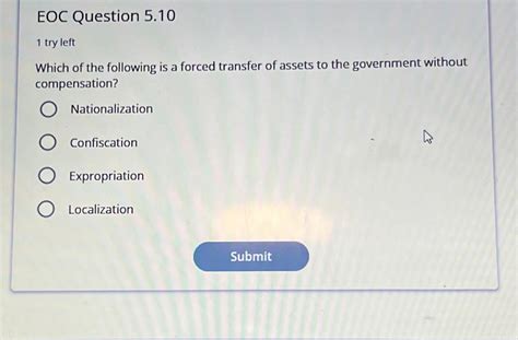 Solved EOC Question 5 101 Try LeftWhich Of The Following Is Chegg