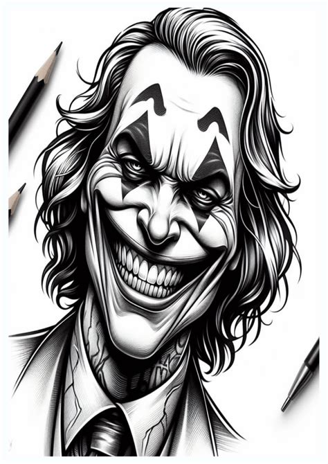 Desenho Realista Para Tatuagem Joker Coringa Png