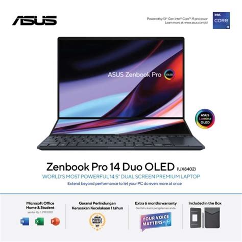 Promo Asus Zenbook Pro 14 Duo Oled Ux8402vu Oleds911 Tech Black