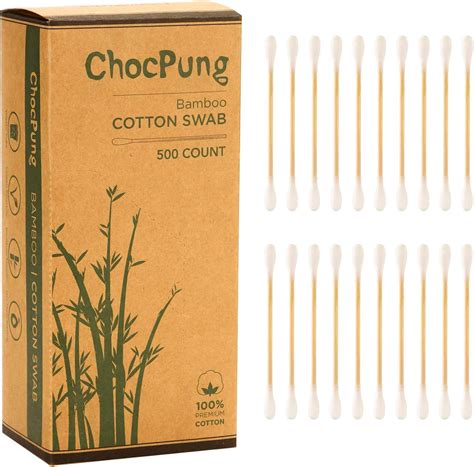 Bamboo Cotton Swabs 500 Count Vegan Cotton Swabs Eco
