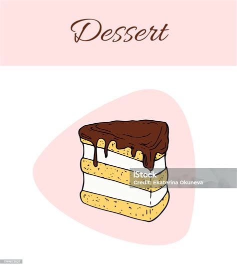 벡터 디저트 전단지 템플릿입니다 디자인 및 웹용 케이크 카드 일러스트레이션 개념에 대한 스톡 벡터 아트 및 기타 이미지 개념 귀여운 그릇 Istock