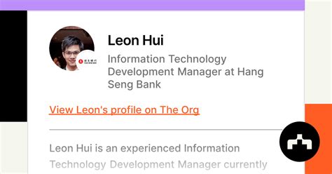 Leon Hui Information Technology Development Manager At Hang Seng Bank The Org