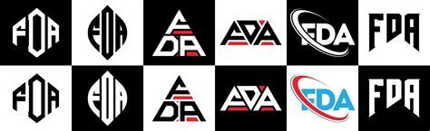 FDA Letter Logo Design In Six Style FDA Polygon Circle Triangle Hexagon Flat And Simple